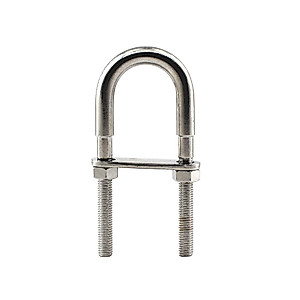 304 Stainless Steel U-Shaped Bolt Set with Nuts and Plates M5x78MM Marine Boat Yacht Fitting Acceossaries Deck Hardware Pack of 4