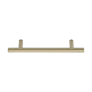 Amazon Basics Euro Bar Cabinet Handle (1/2-inch Diameter), 5.38-inch Length (3-inch Hole Center), Golden Champagne, 25-pack