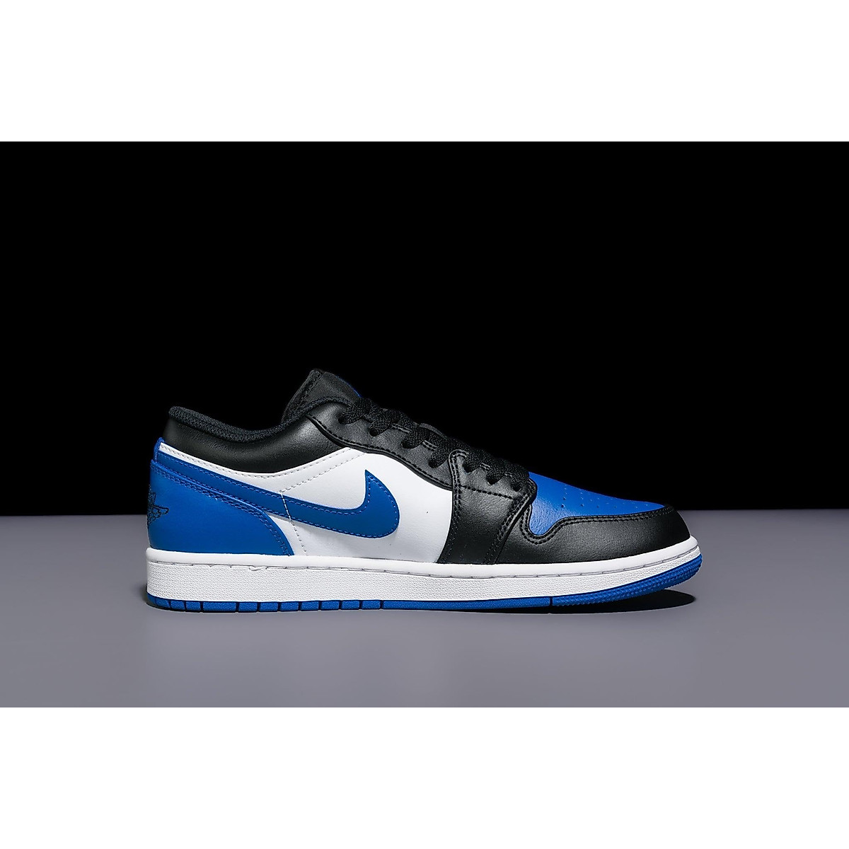 Jordan Men's Air 1 Low White/Royal Blue-Black-White (553558 140) - 11