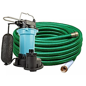 Little Giant 5.5-ASPA 115-Volt, 2100 GPH, 1/4 HP Automatic Aluminum Sump Pump with Snap-Action Float Switch and 10-Ft. Cord, Blue or Black, 505702