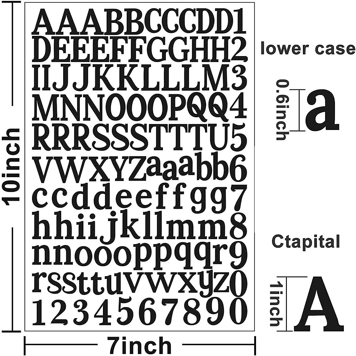 10 Sheets 1210Pieces Black Colors Self Adhesive Vinyl Letter Number Stickers Kit, Alphabet Number Stickers, Mailbox Numbers Sticker for Mailbox, Decals for Sign, Business, Kitchen,Door, Address