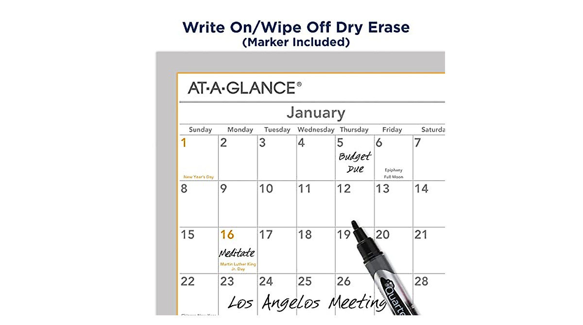AT-A-GLANCE 2023 Dry Erase Wall Planner - Large Self-Adhesive Calendar