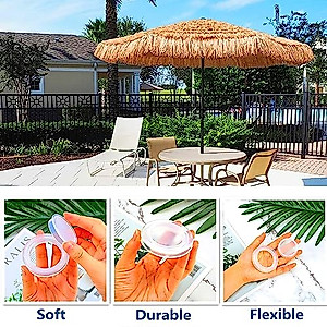 Kecoya 2 Inch Patio Table Umbrella Hole Ring Plug, Outdoor Patio Table Umbrella Hole Ring and Cap Set, Silicone Umbrella Table Hole Insert Cover and Cap Replacement Accessories for Patio Garden Glass Acrylic Yard Table Ring(2 sets transparent)