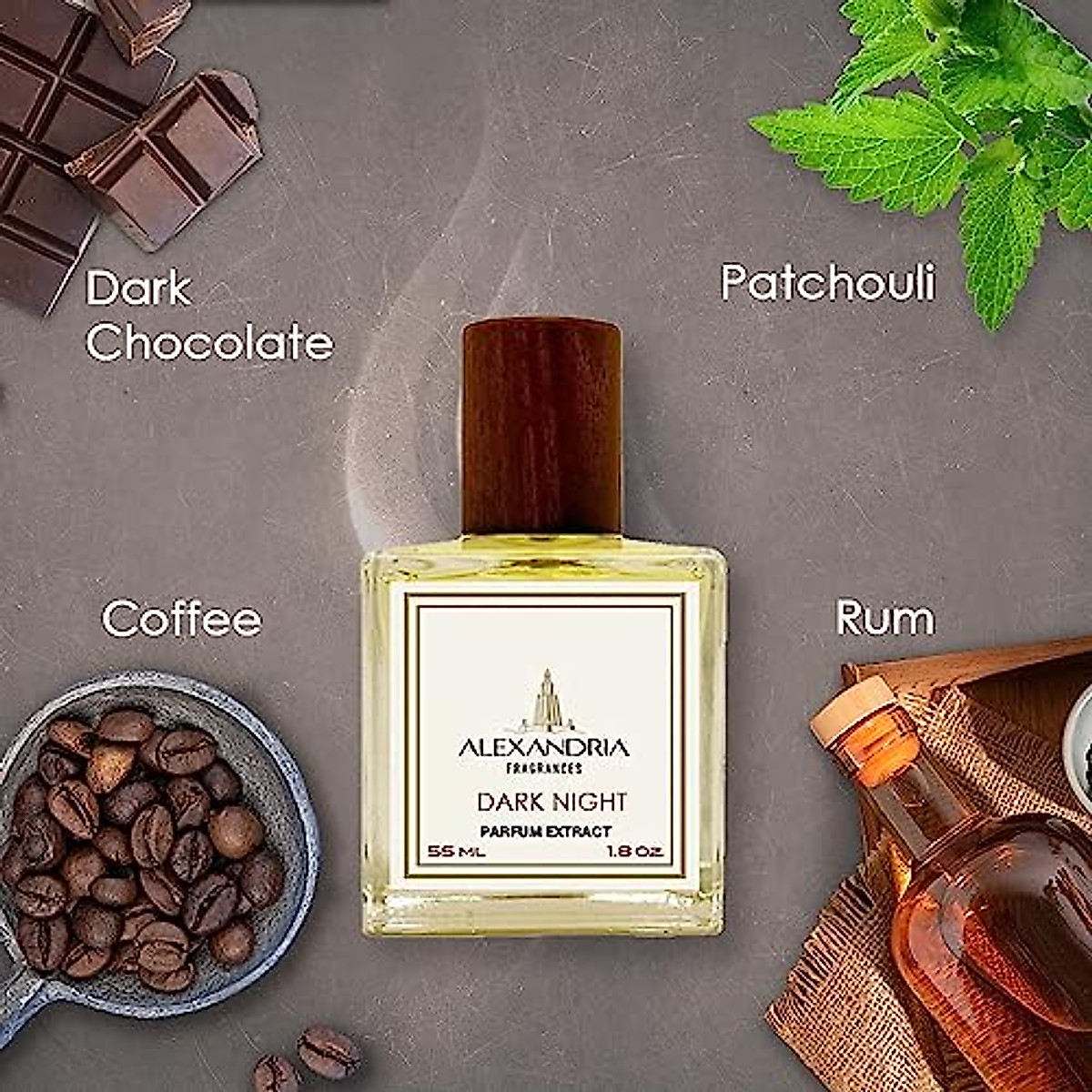 Alexandria Fragrances | Dark Knight | Eau Inspired By Kili. Black Phantom | Eau de Parfum | 55ml | Dark Chocolate, Coffee, Caramel, Almond, and Sandalwood Scent