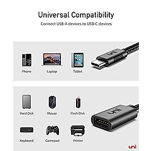 uni USB-C to USB 3.0 Adapter 2 Pack [Aluminum Shell], 5Gbps USB-C to USB Adapter, USB-C OTG Cable (Thunderbolt 3/4 Compatible) for MacBook Pro/Air, iPad Pro/Air, Surface Laptop, Galaxy S21 & More