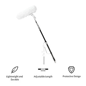 Selens Mic Boom Pole Portable Microphone Boom Arm 5-Section Extendable Handheld Mic Arm Microphone Holder for Sound Recording, Video, Broadcast and Electronic News Gathering, 2.7ft-9.8ft