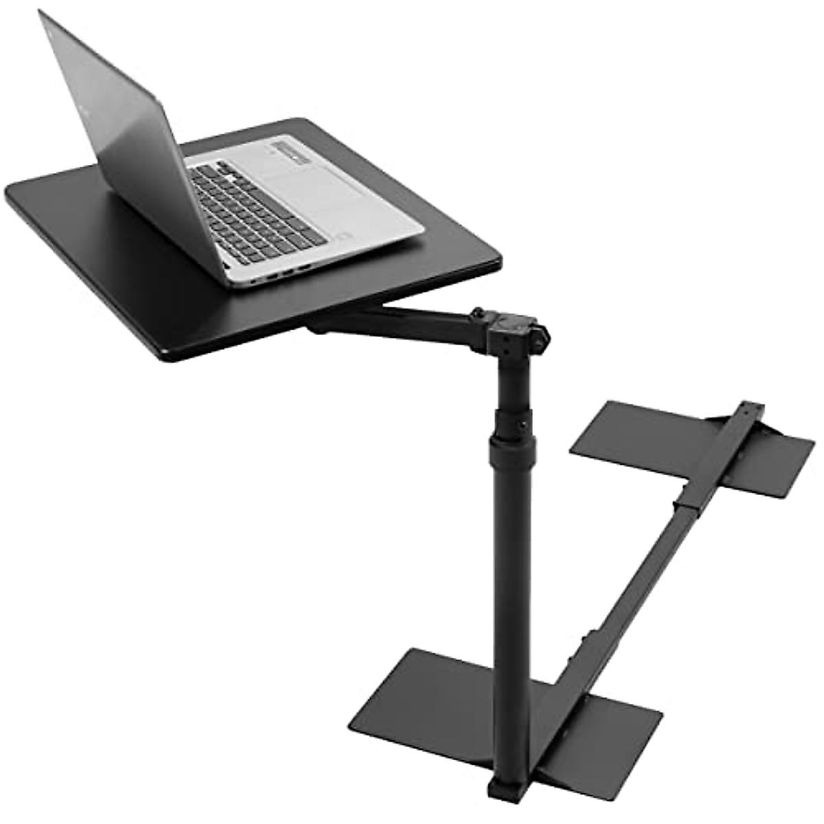 VIVO 20 inch Over Couch Swivel Table, Laptop Desk for Remote Work, Portable Recliner Workstation with Height Adjustable Swing Arm, Black, DESK-ST01C