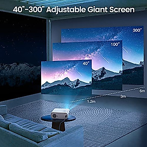 Movie Projector 4K Supported, Native 1080P Bluetooth 480ANSI Outdoor Projector 5G WiFi, WiMiUS S26 Home Theater 300'' Display Compatible with iOS/Android/TV Stick/PS5