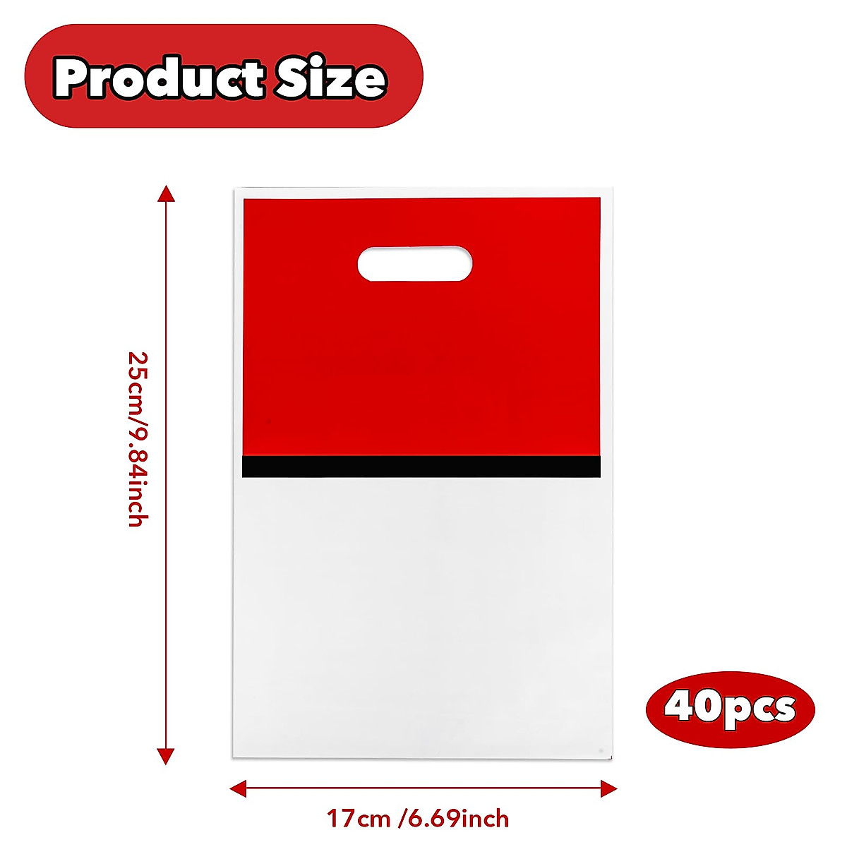 Haikole Candy Gift Bags 40 pcs cartoon Animation Party Gift Bags, Video Game Red Cartoon Ball Party Gift Bags,Cartoon Ball Bags Kids Adults Birthday Party Decorations (A-Red Cartoon), ax1011ktdz-1