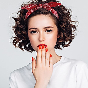 TOBATOBA Headband, 6Pcs Bandana Knotted Bow Headbands for Women, Paisley Headband with Removable Rabbit Ears, Top Knot Headband, Turban Headbands, Hair Band for Women Girls