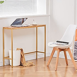 Cplxroc 39.4'' Console Table, Entryway Table, Entrance Sofa Table,Narrow Sofa Table, MDF Entry Table, Accent Coffee Table with Metal Frame, Couch Table Easy to Assemble for Hallway, Living Room (D)