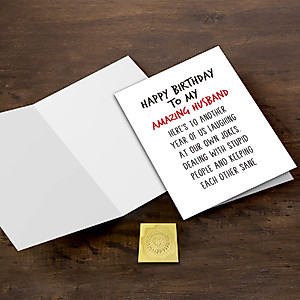 GYYsweetus Happy Birthday Card for Husband, Funny Birthday Gift for Amazing Husband Hubby from Wife (Laugh At Our Own Jokes)