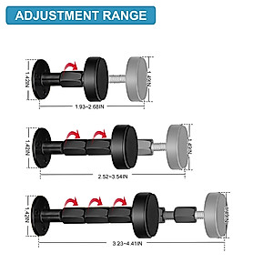 SOLIPECT 4PC Black Headboard Stoppers for Wall，Adjustable Bed Frame Anti-Shake Tool, Stop Headboard Movement, Protect Walls, Easy to Install(30-112mm)