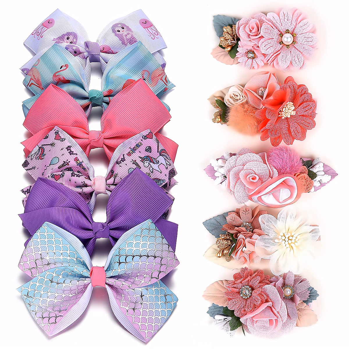 Fsmiling Hair Bows for Girls Alligator Clips Flower Girls Bows Grosgrain Ribbon Bows Hair Accessories for Girls
