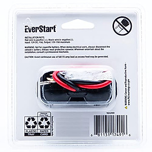 Ever Start 12-Volt DUAL POWER OUTLET with Plastic Cover CAR RV TRUCK Easy to Install