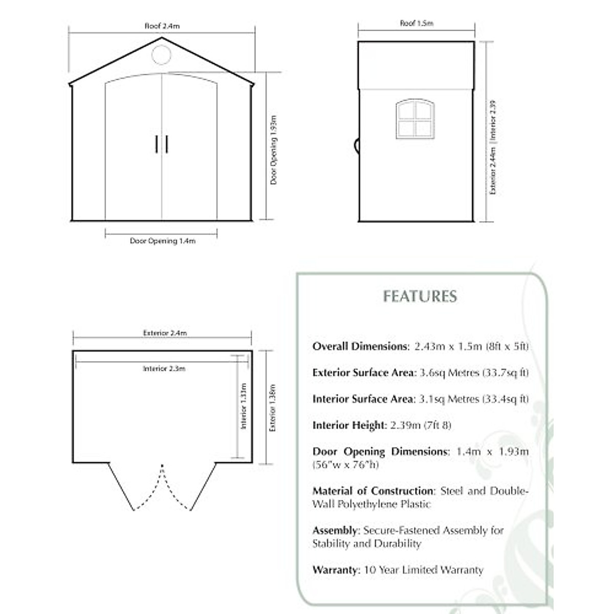 Lifetime 6406 8 X 5 Ft Outdoor Storage Shed with Window-Desert, Mixed Colors