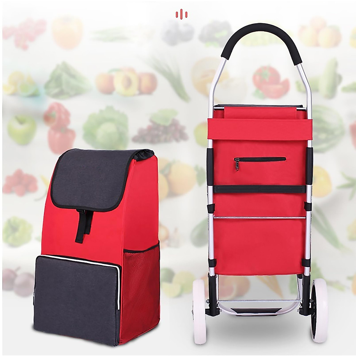 Shopping Cart Replacement Bag, Trolley Waterproof Spare Bag, Storage Bag with Side Pockets and Front Pocket 48L, 7 Colors (Color : A)