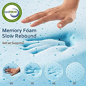 Maxzzz 3 Inch Full Size Mattress Topper-Gel Memory Foam Bed Topper-Copper Infused Pressure Relief Pad-Soft Removable Washable Cover-2 Layer Ventilated Design High-Density Memory Foam