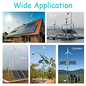 1360W 24V Solar Panel Wind Turbine Generator Kit with 1000W Peak 2000W Power Inverter & 400W Windmill & 8pcs 120W Mono Solar Panel & Hybrid Charge Controller