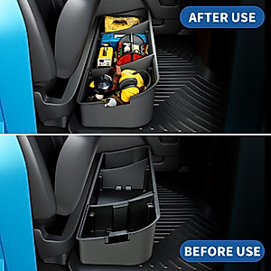 oEdRo Under Seat Storage Fit for 2015-2025 Ford F-150 F150 SuperCrew/Crew Cab, 2017-2024 F-250/F-350/F-450/F-550 Super Duty, Upgraded Rear 2-in-1 Truck Organizer Underseat Storage Box