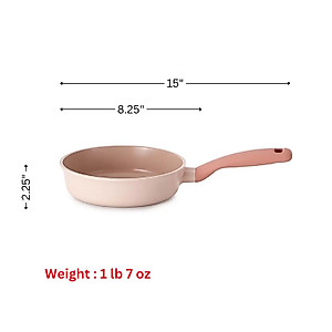 Neoflam Kitchen Nonstick 8-Inch Stir Frying Pan with Soft Touch Handle, Healthy Cooking Ceramic Coating Skillet, Induction Compatible Cookware, Flat Bottom Egg Omelet Pan, Made in Korea (20cm)