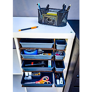 8-Section Insert with Slide-Out Bins, Compatible with IKEA KALLAX Shelf Unit