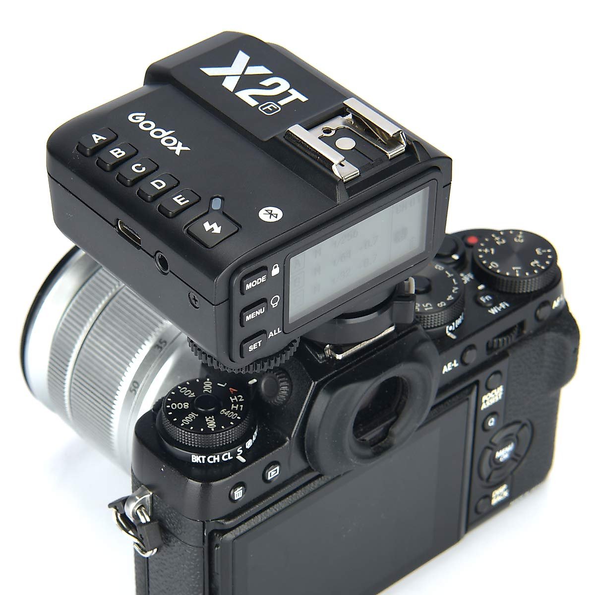 Godox X2T-F TTL Wireless Flash Trigger for Fujifilm Fuji, Bluetooth Connection, 1/8000s HSS, 5 Separate Group Buttons, Relocated Control-Wheel, New Hotshoe Locking, New AF Assist Light