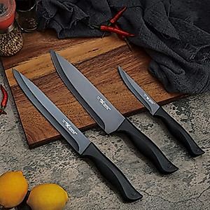 HUNTER Knife Set, Kitchen Knife Set 16PCS black knife set, knife set with Acrylic Stand, Knife Set Dishwasher Safe, Sharp knife set, Elegant Black