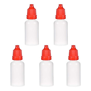 uxcell Plastic Dropper Bottles, 20ml/0.68 oz Empty Squeezable Dropper Bottle with Cap, Red, Pack of 5