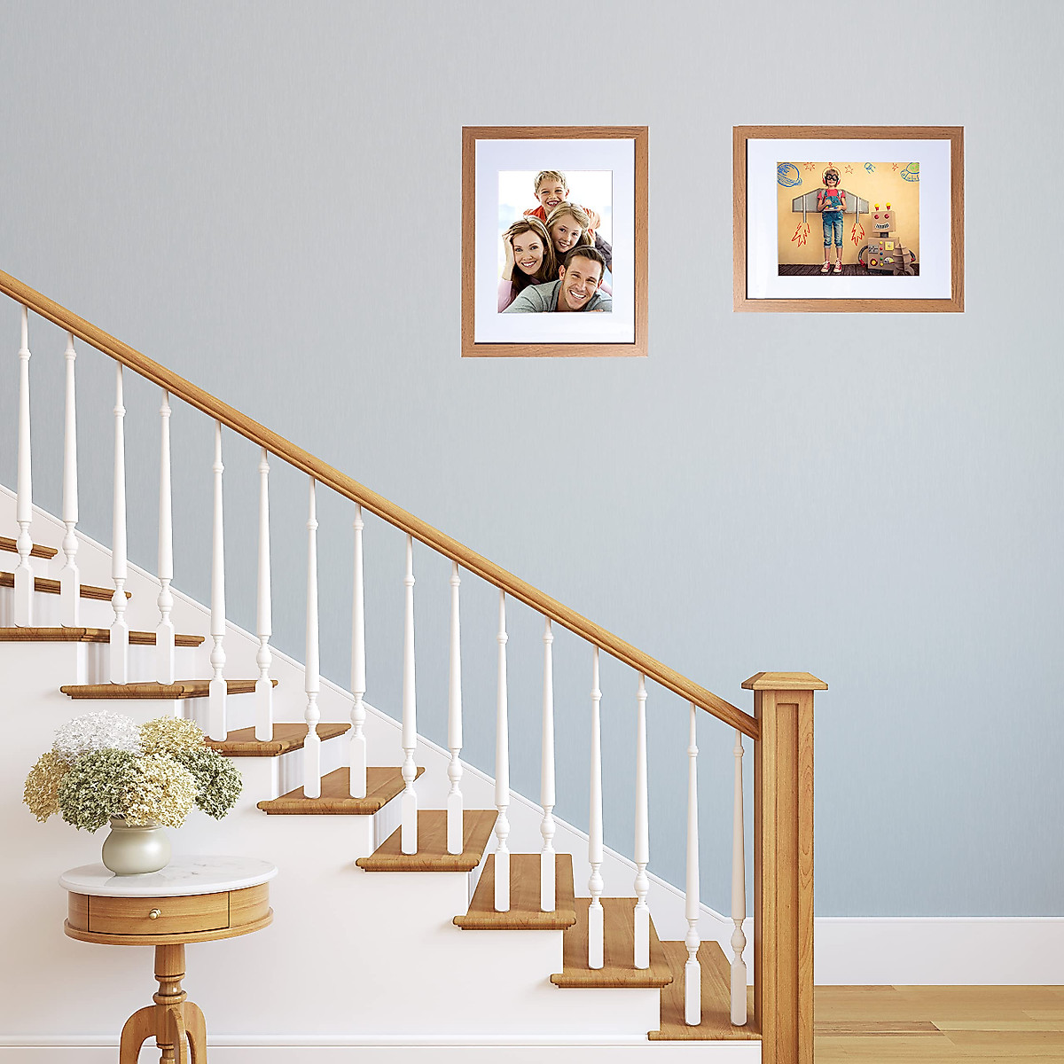 FrameWorks 2-Pack, 11x14 Matted to 8x10 Picture Frame, Golden Oak – Classic Wooden Photo Frame with Tempered Glass, Modern Matte Finish for Prints, Posters, Certificates & Wall Decor – Gallery-Ready