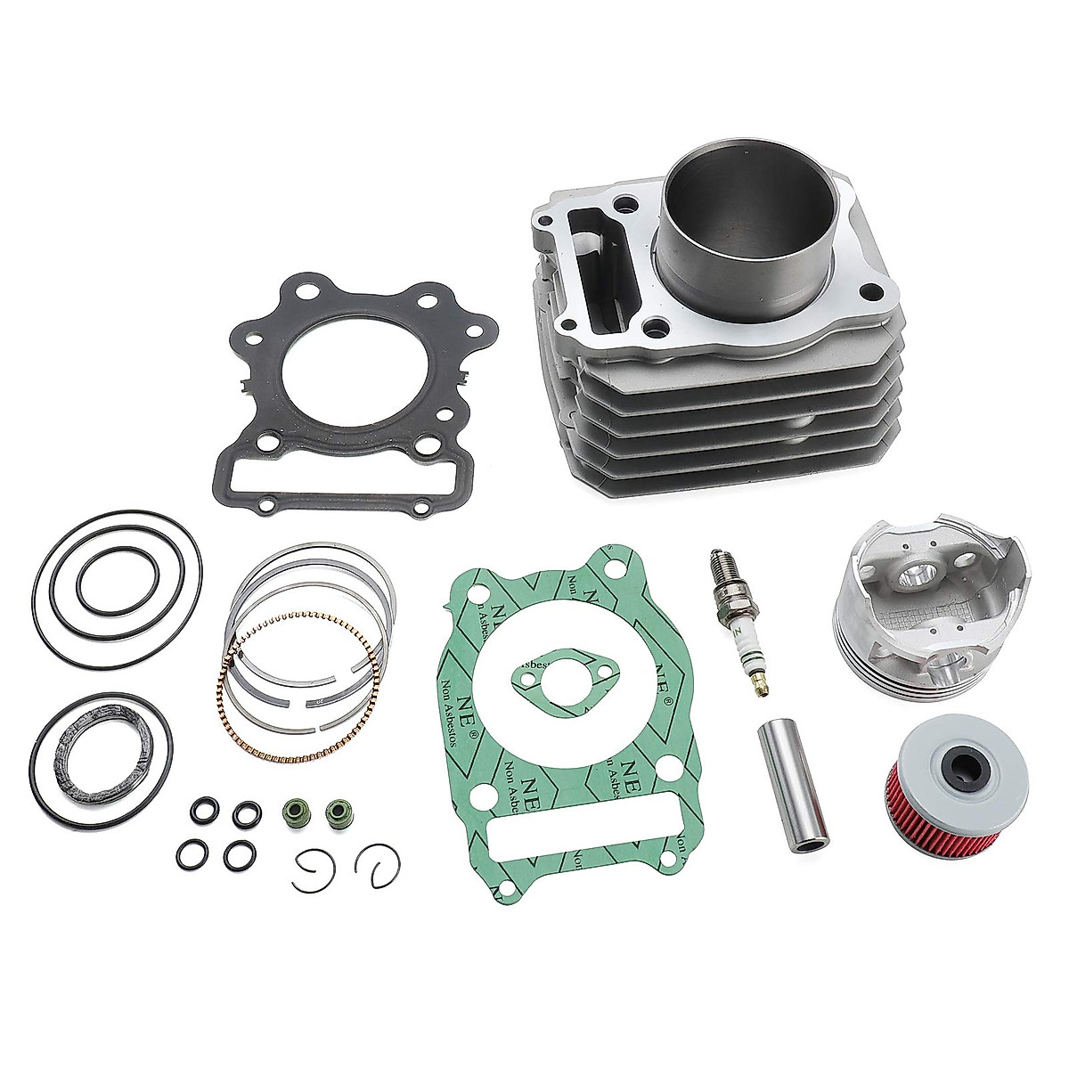 MOFANS 74mm Complete Cylinder and Piston Kit with Gaskets Fit for Honda Fourtrax 300 TRX300 4x4 2x4 1988 – 1992 1993 1994 1995 1996 1997 1998 1999 2000 for 12000-HC4-000 12100-HC4-000