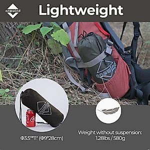 onewind 12ft Hammock Tarp, Ultralight Tarp Silnylon Hammock Rain Fly Lightweight Waterproof Camping Tent Tarp with Doors, Easy to Setup with Stuff Sack, Tent Stakes, OD Green