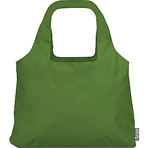 ChicoBag VITA Reusable Shopping Bag with Attached Pouch and Carabiner Clip, Compact, Designer Shoulder Tote, Pale Green