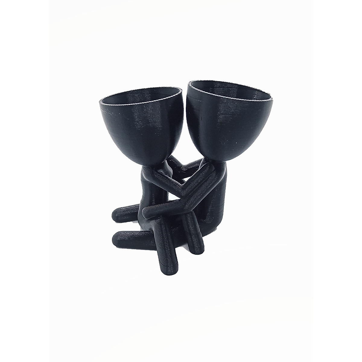 DUHALINE Valentine Humanoid Flower Pot, 3D Printing Head Planter Pot, Decorative PLA Succulent Planter, Mini Flower Pot with Shape of A Human Face, Human Shaped Mini Cactus Pot (D:2.17”) (Yellow)