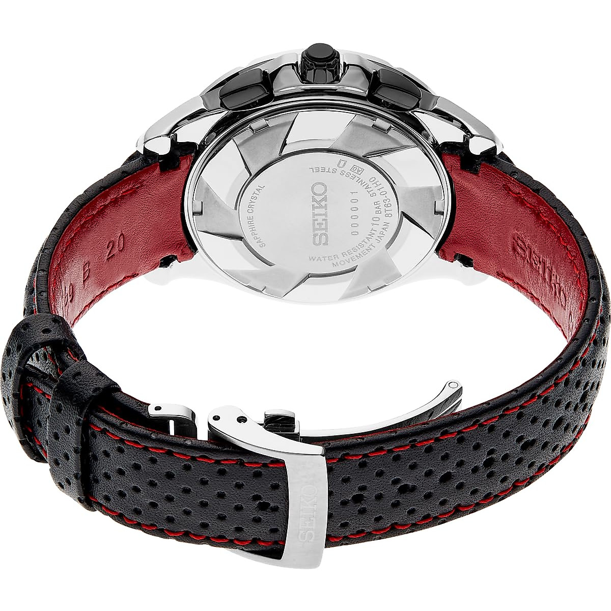 SEIKO Coutura Red Chronograph Leather Watch SSB435