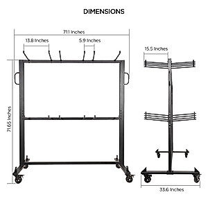 Folding Chair Rack Folding Chair Cart with Capacity 84 Folding Chair Storage Rack 360° Rubber Locking Wheels Weatherproof Cover Mobile Chair Dolly for Stackable Chairs Folding Tables and Chairs