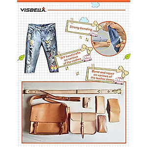 Visbella 1 Min Fast Drying Liquid Stitch Fabric Adhesive Glue Strong Bond Clear Drying Waterproof Sew Glue Permanent Washable for Repair, Make Patches on Clothes, Denim, Leather, Flannel, All Fabrics