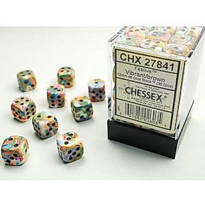 Chessex D&D Dice-12mm Gemini Black, Green, and Gold Plastic Polyhedral Dice Set-Dungeons and Dragons Dice Includes 36 Dice – D6, (CHX26839)