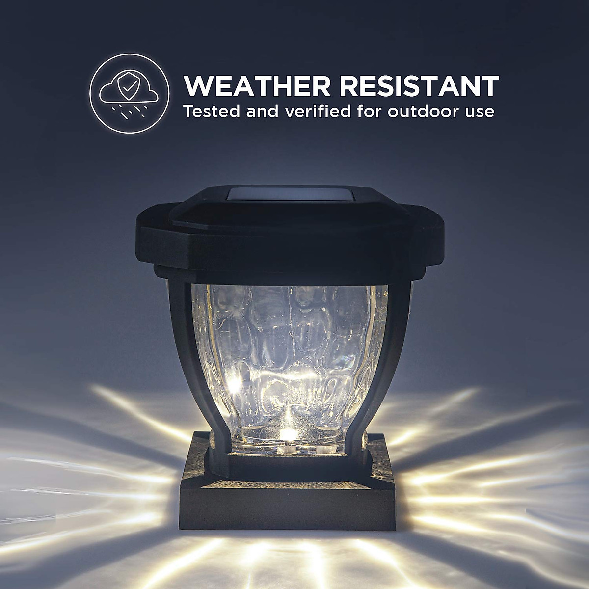 Home Zone Security Decorative Outdoor Solar Post Lights Black No Wiring 8 Set