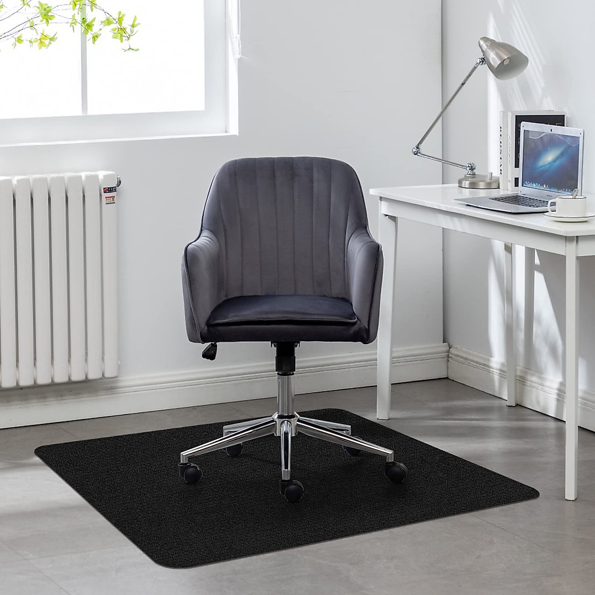 Hardwood Floors,Tile Non-Slip Office Chair Mat,Computer Chair Mat,for Rolling Chair,Large Floor Protector,Easy Clean and Flat Without Curling,Black(47"x36")