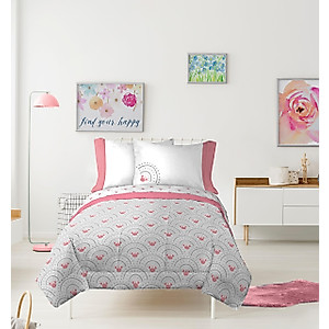 Jay Franco Disney Minnie Mouse Twin Comforter Set - 5 Piece Bedding Includes Sheet Set & Pillow Covers - Super Soft Cozy Pink Mandala Bedding