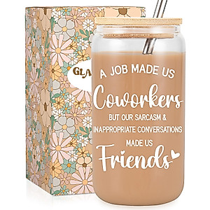 Fairy's Gift Glass Coffee Cup, Coworker Gifts, Birthday Gifts for Women Friendship, Funny Coworker Gifts for Women Men Friend, Office Friendship Gifts, Mothers Day, Going Away Gift for Coworkers Boss