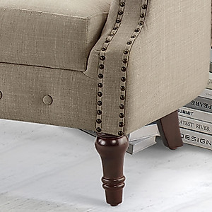 Rosevera C18-1 (1-B) Garner Chesterfield Settee Loveseat, Beige