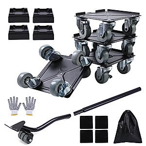 LOYAL TIGER Furniture Dolly,Furniture Mover Pro Set,Furniture Lifter with 4 360° Rotatable Rubber Universal Wheels，Carbon Steel Panel Furniture Movers，Maximum Load 1763LBS.