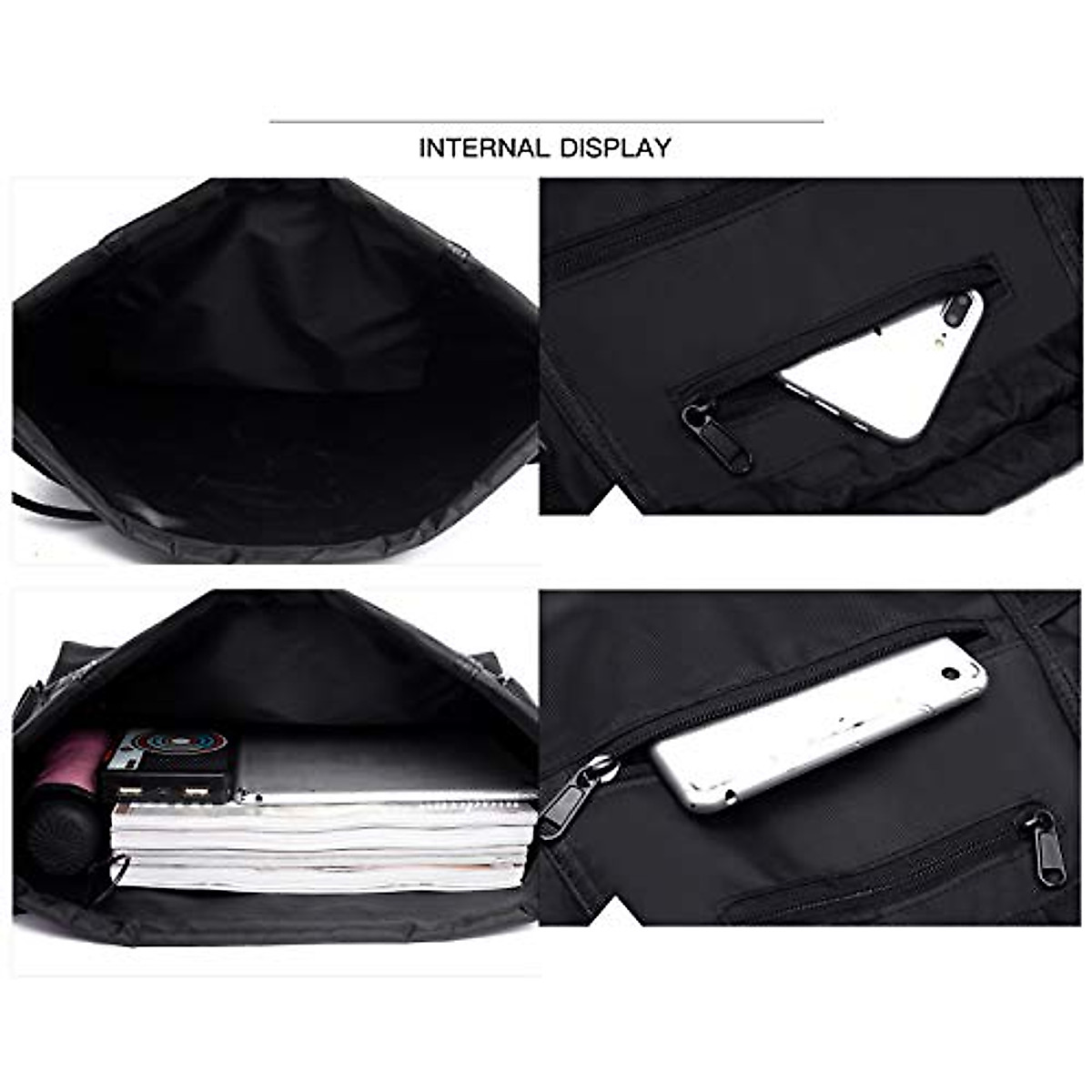 STAY GENT Drawstring Basketball Backpack for Boys, Foldable Soccer Backpack Gym Bag Sackpack Sports Sack with Detachable Ball Mesh Bag for Volleyball Baseball Yoga, Black