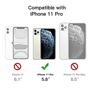 JETech Case for iPhone 11 Pro 5.8-Inch with Stand, Support Wireless Charging, Slim Shockproof Bumper Phone Cover, 3-Way Metal Kickstand (Clear)
