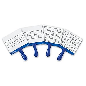Learning Resources Magnetic Ten-Frame Answer Boards (Set of 4) and 100 Counters + Learning Resources Time Activity Set - 41 Pieces