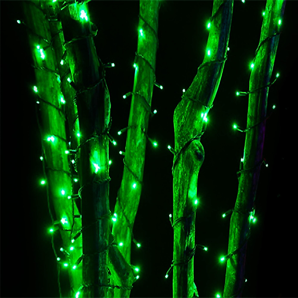 kemooie 2 Pack of 240 LED Solar Green Christmas Lights, 8 Twinkle Lights Modes Waterproof Solar Powered Fairy Lights, Outdoor Solar String Lights for Garden Patio Tree Yard Decorations (Green)