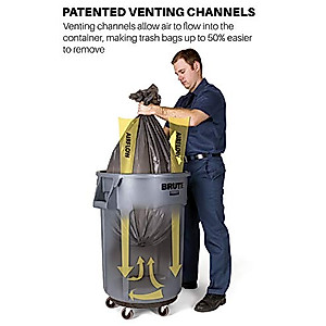 Rubbermaid Commercial Products Brute Heavy-Duty Round Waste/Utility Container With Venting Channels, 20-Gallon, Blue (Fg262000Blue)