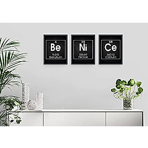 Be Nice Periodic Table of Elements Print, Set of THREE 8"x10" Unframed Inspirational Science Poster, Chemistry Art Ideal for Science Lab, Classroom or Home Decor